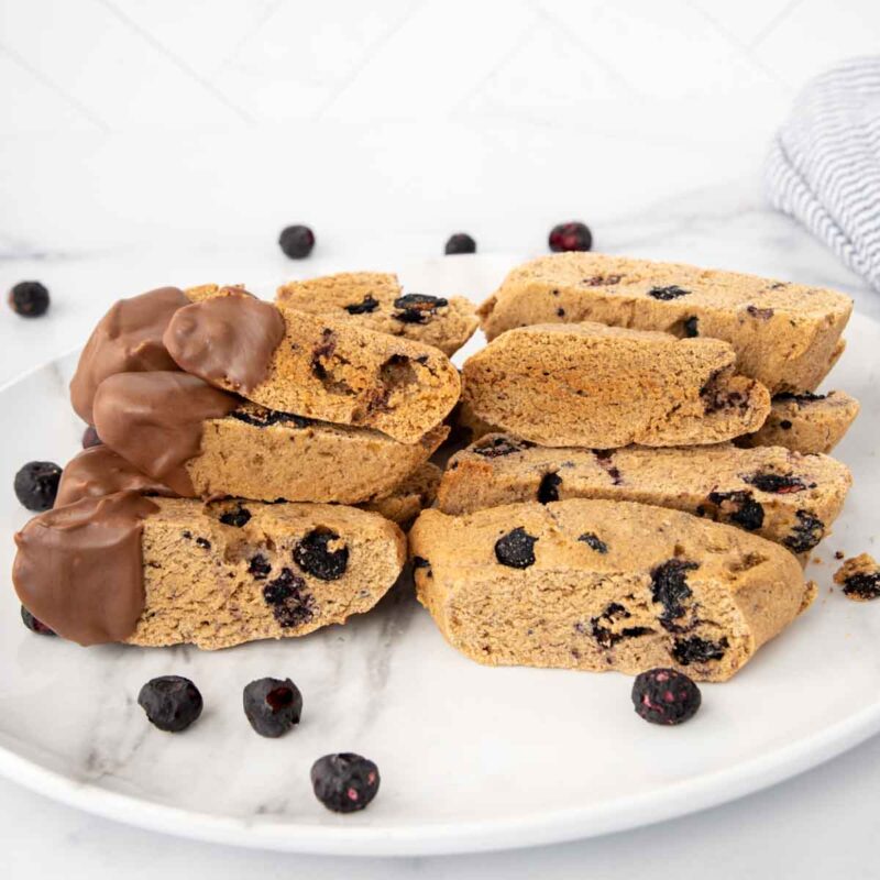 Banana, Peanut Butter, and Blueberry Dog Biscotti (Easy Recipe)