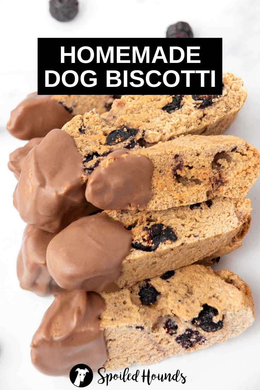 Banana Peanut Butter and Blueberry Dog Biscotti Recipe - Spoiled Hounds