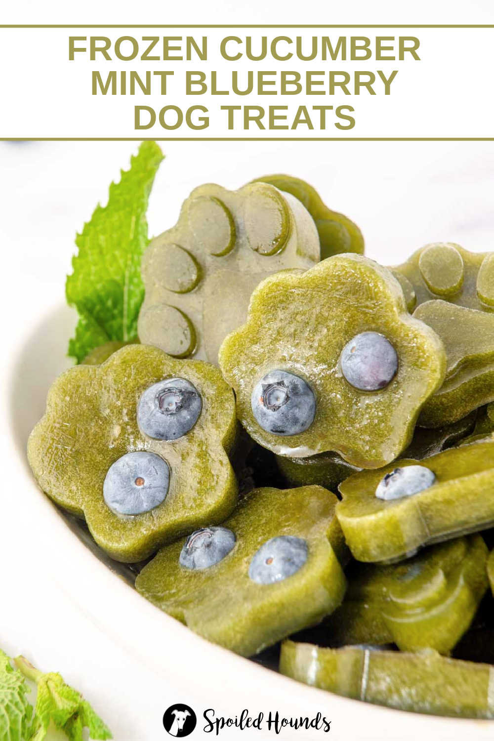 Frozen Cucumber Mint Blueberry Dog Treats