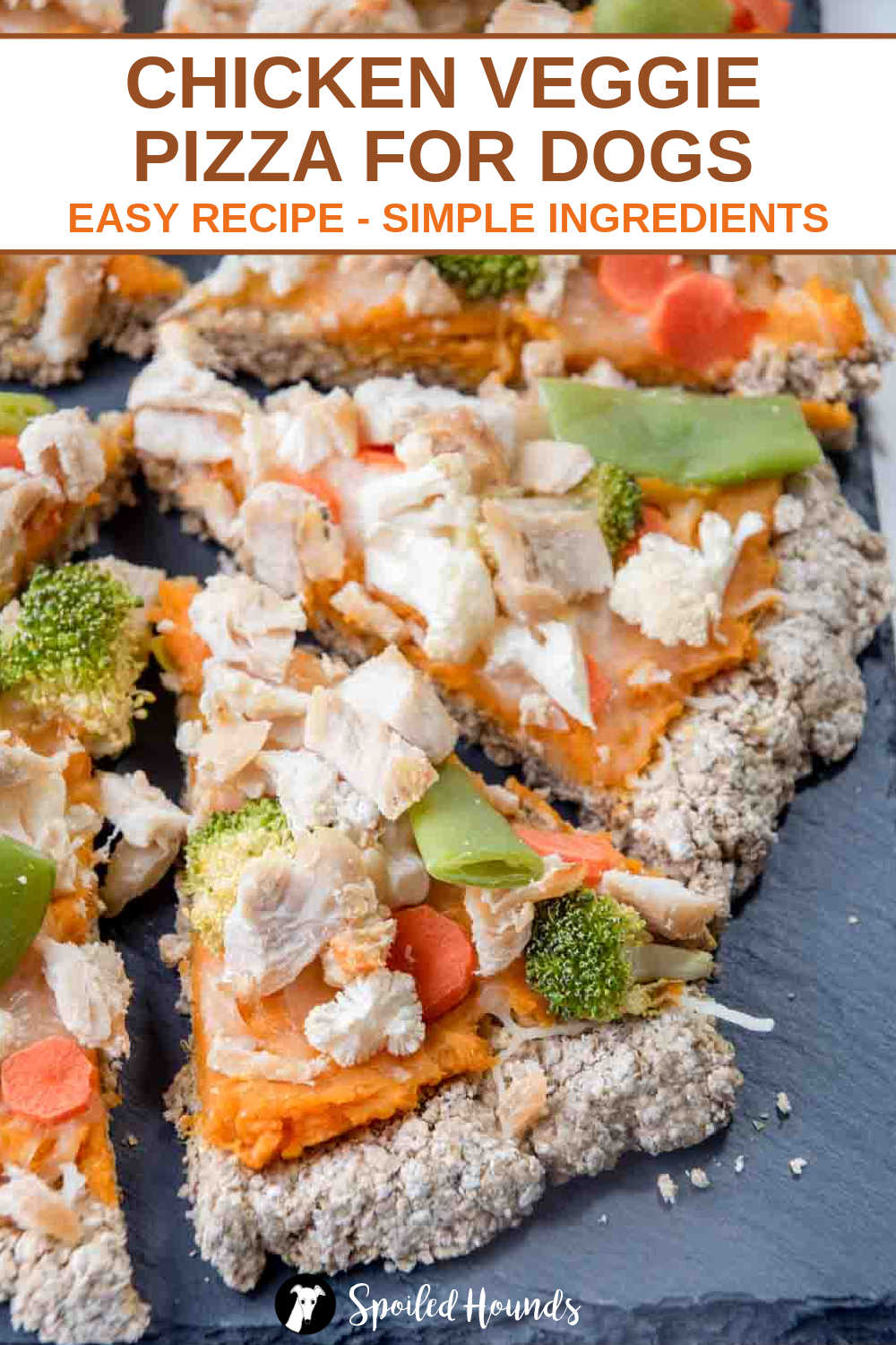 Homemade Pizza for Dogs with Chicken and Vegetables