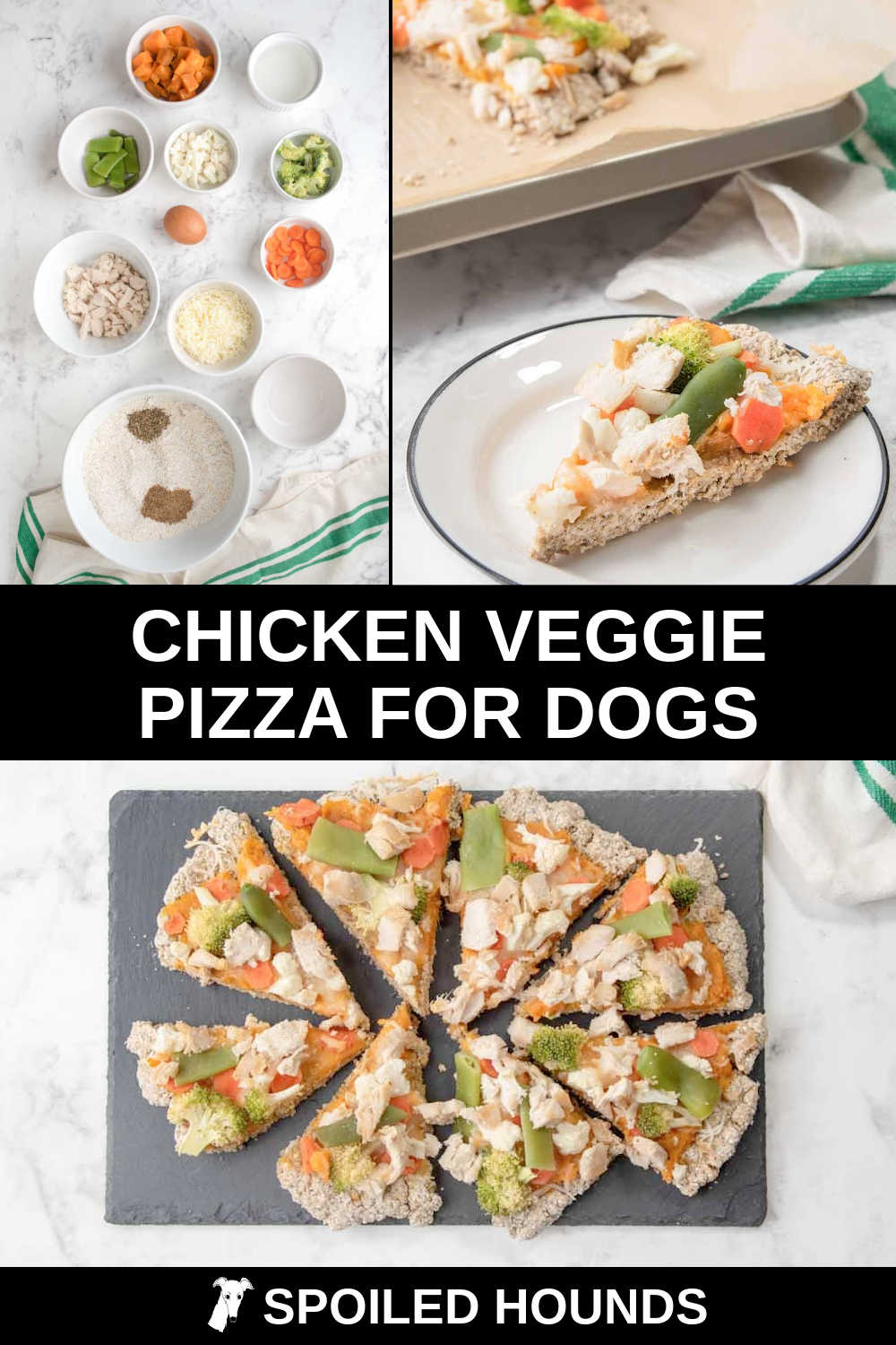 Homemade Pizza for Dogs with Chicken and Vegetables