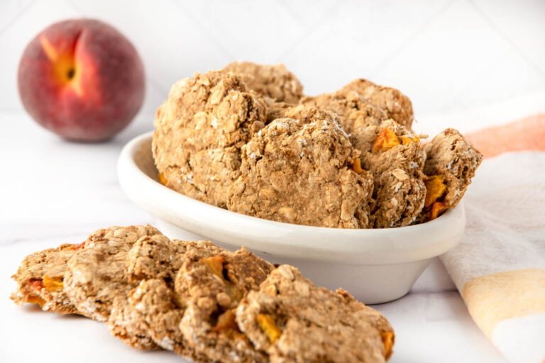 Homemade Peach Dog Treats with Fresh Peaches and Oats