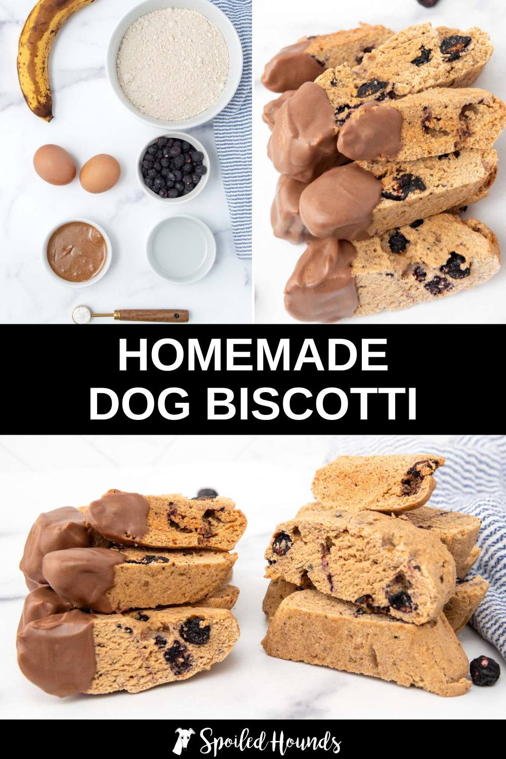 Banana, Peanut Butter, and Blueberry Dog Biscotti (Easy Recipe)